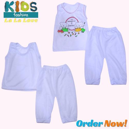 LF White terno set sando for kids boys and girls pangtulog fit to 0 - 9 ...
