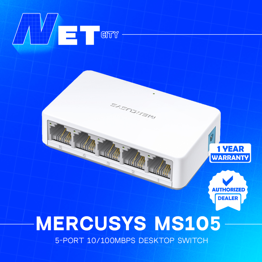 Mercusys MS105 5-Port 10/100Mbps Ethernet Desktop Switch | Shopee ...