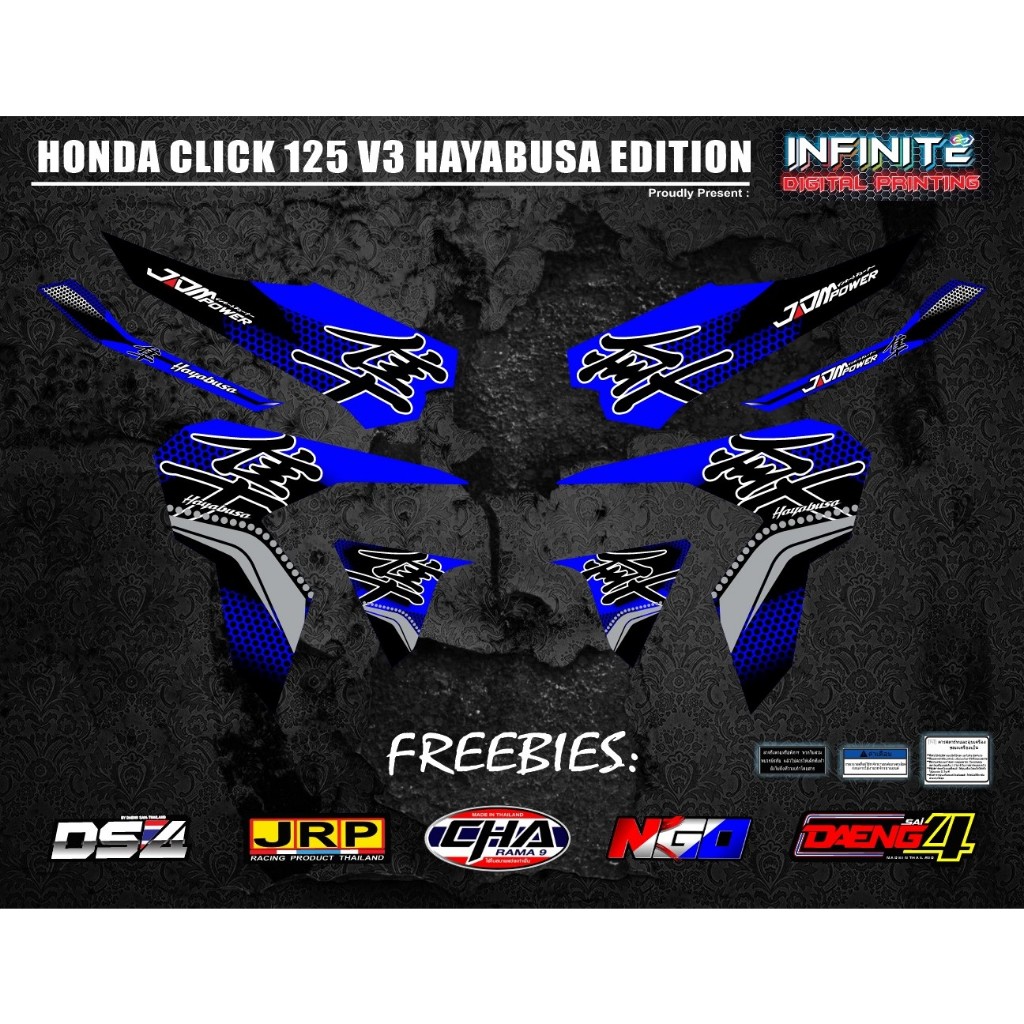Click V3 STRIPING 125 HAYABUSA DECALS WITH FREEBIES | Shopee Philippines