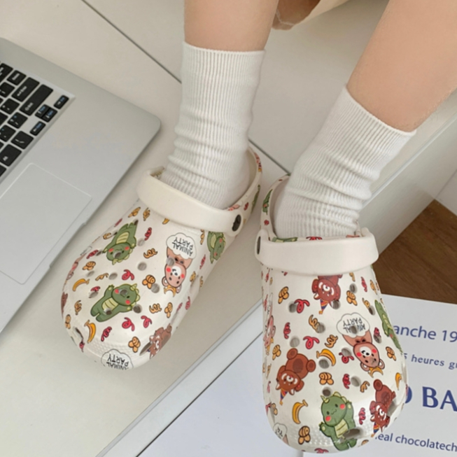 Graffiti Clogs Platform Sandals For Women Sandals And Slippers | Shopee ...