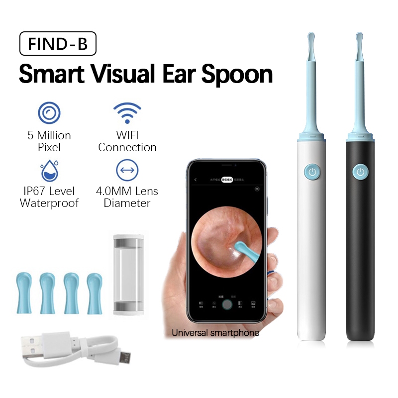 Xiaomi Soulear Visual Ear Cleaner Spoon Find-B Pro Endoscope Earpick ...