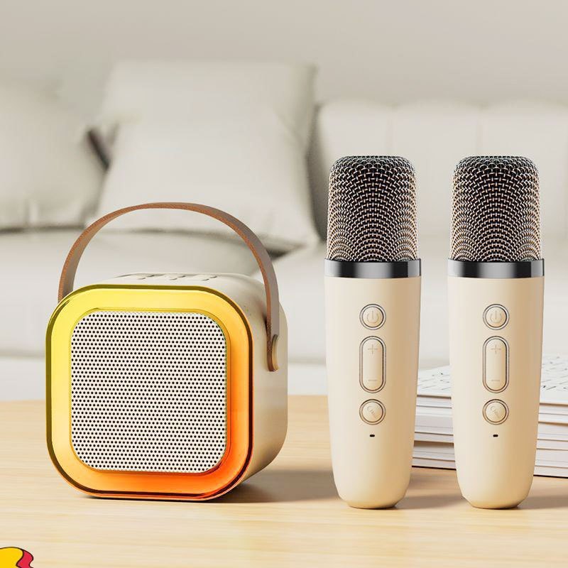 YS-203 Wireless Bluetooth Dual Microphone Karaoke Speaker 3D with Dual ...