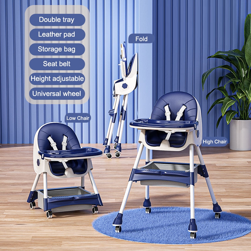 Baby High Chair Foldable Multi-function Baby Dining Chair Adjustable ...