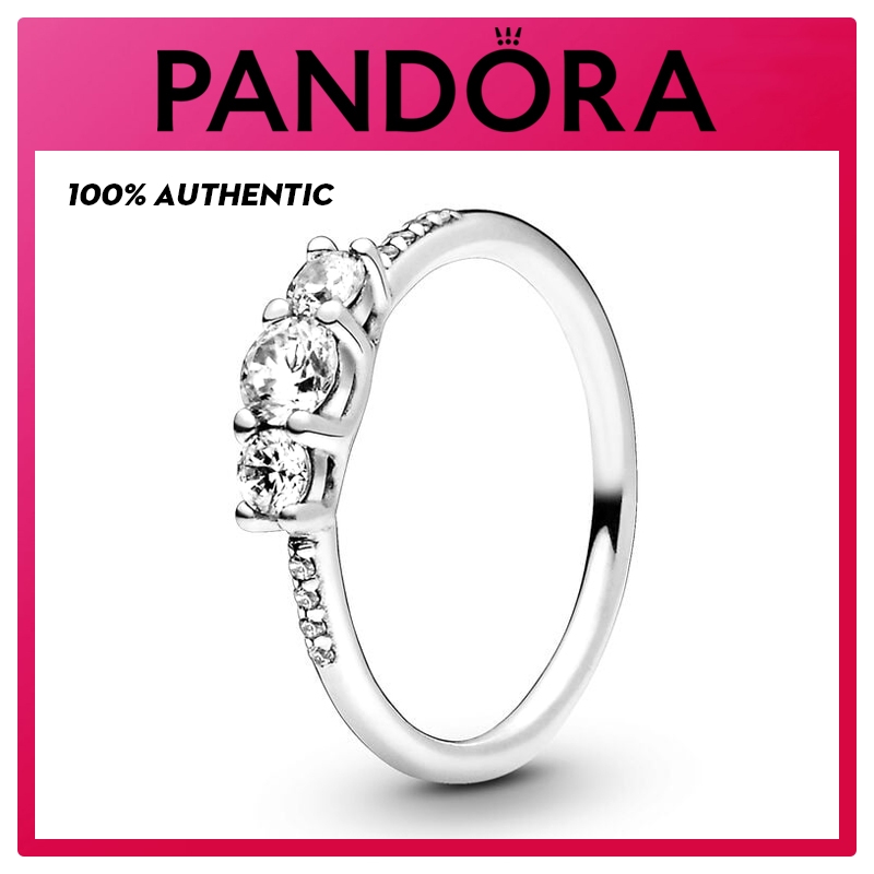 Pandora Clear Three-Stone Ring Fairy Tale Ring Timelessly Elegant Rings ...