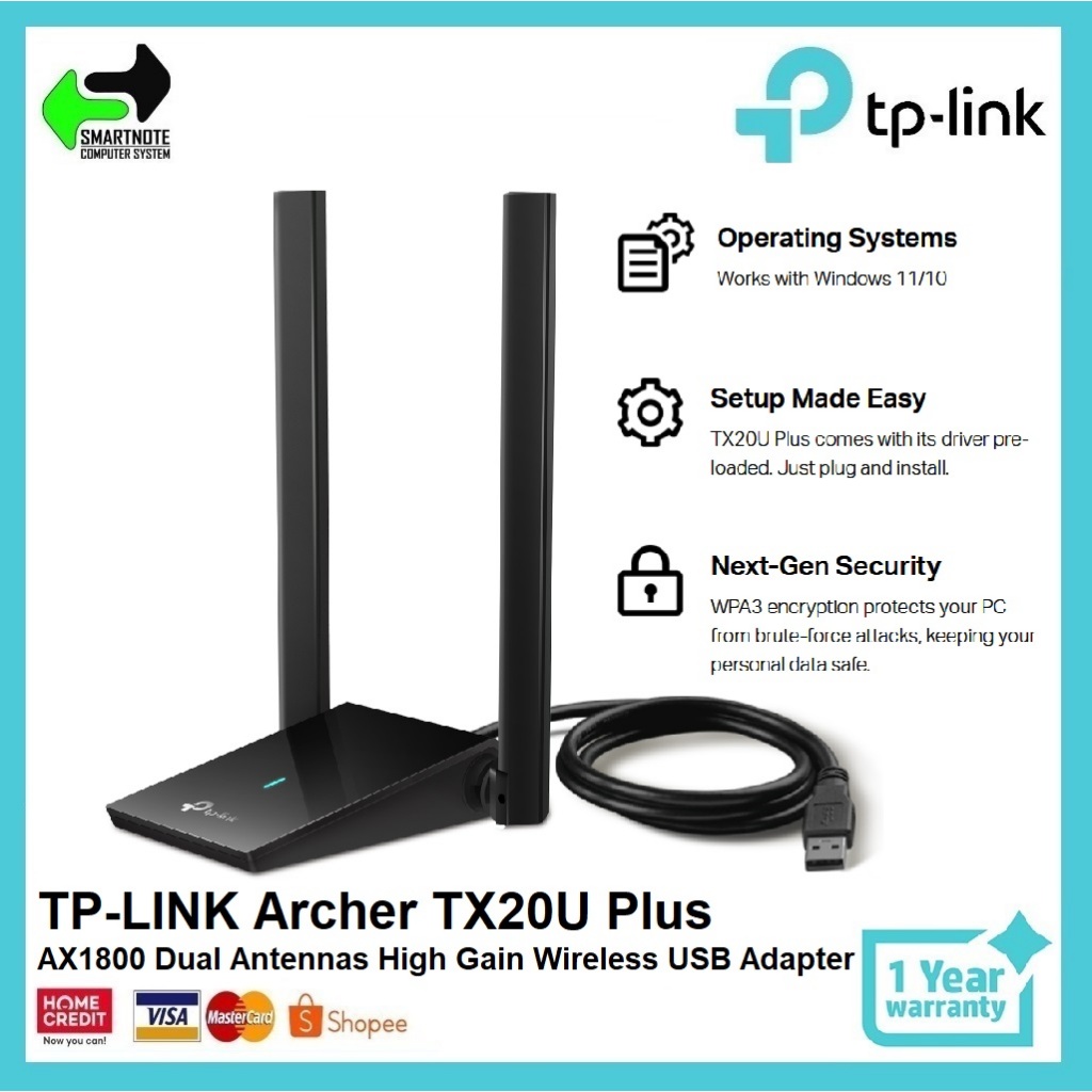 TP-Link Archer TX20U Plus AX1800 Dual Antennas High Gain Wireless USB ...