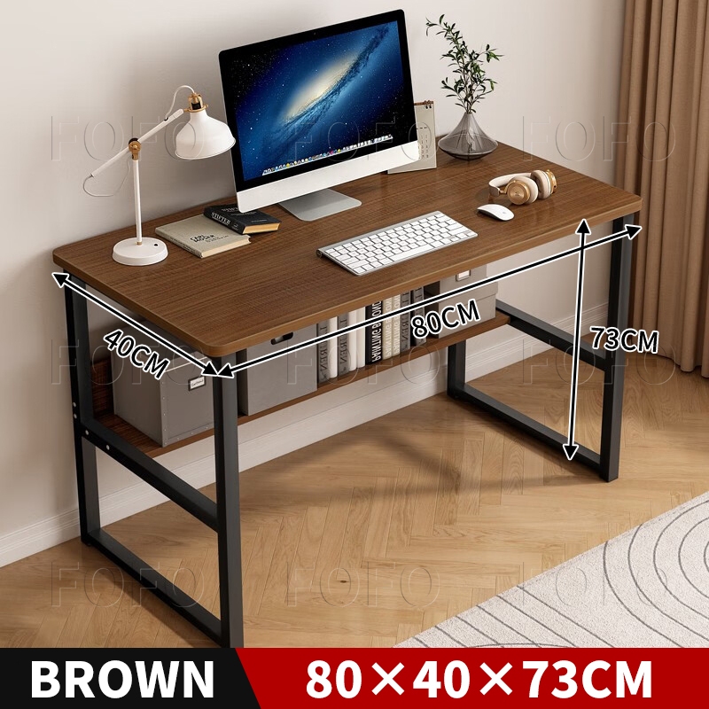 Double layer 120CM Study Table Office Table Computer Table Desk for ...