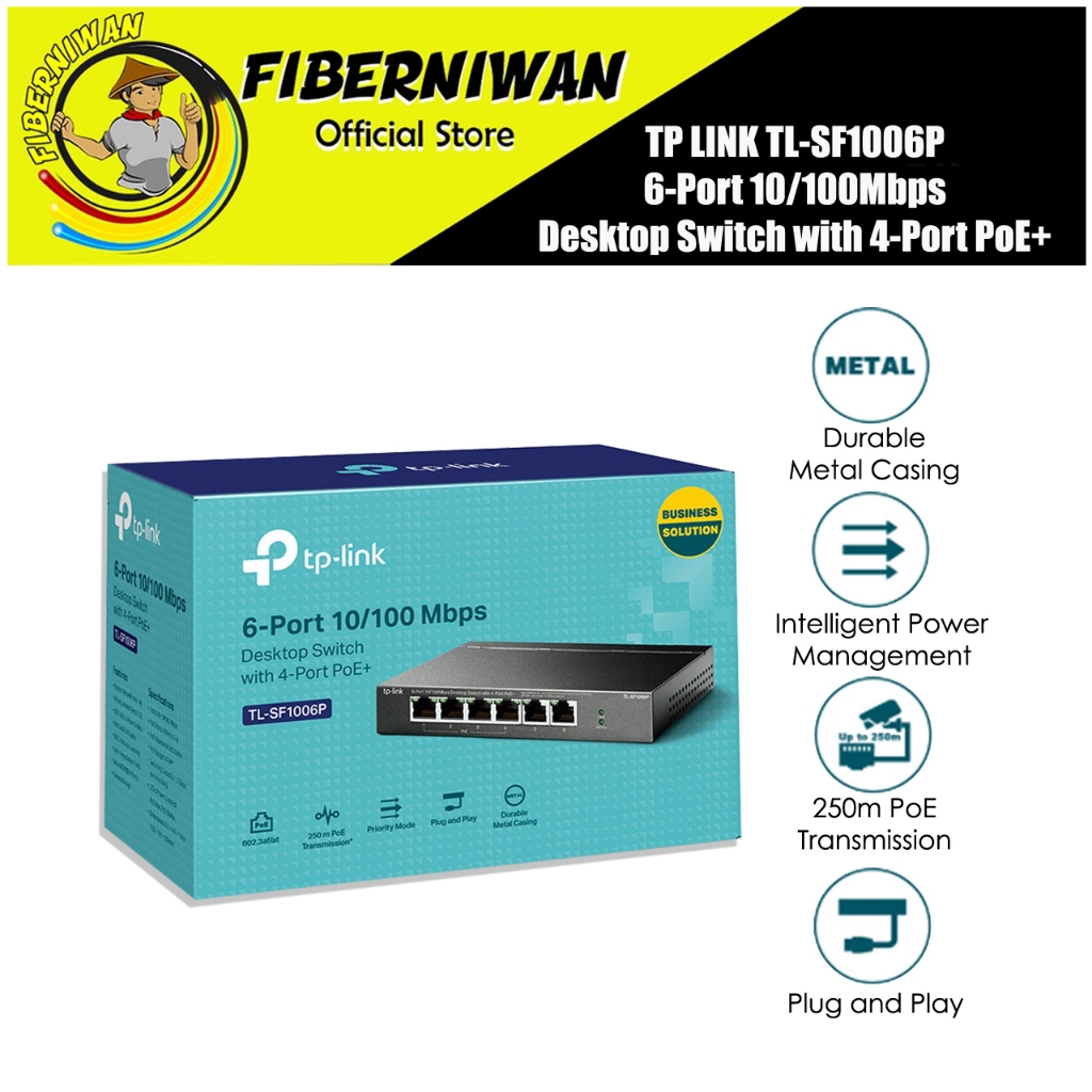 TP-Link TL-SF1006P 6 Port Desktop Switch with 4-Port PoE+ | Shopee ...