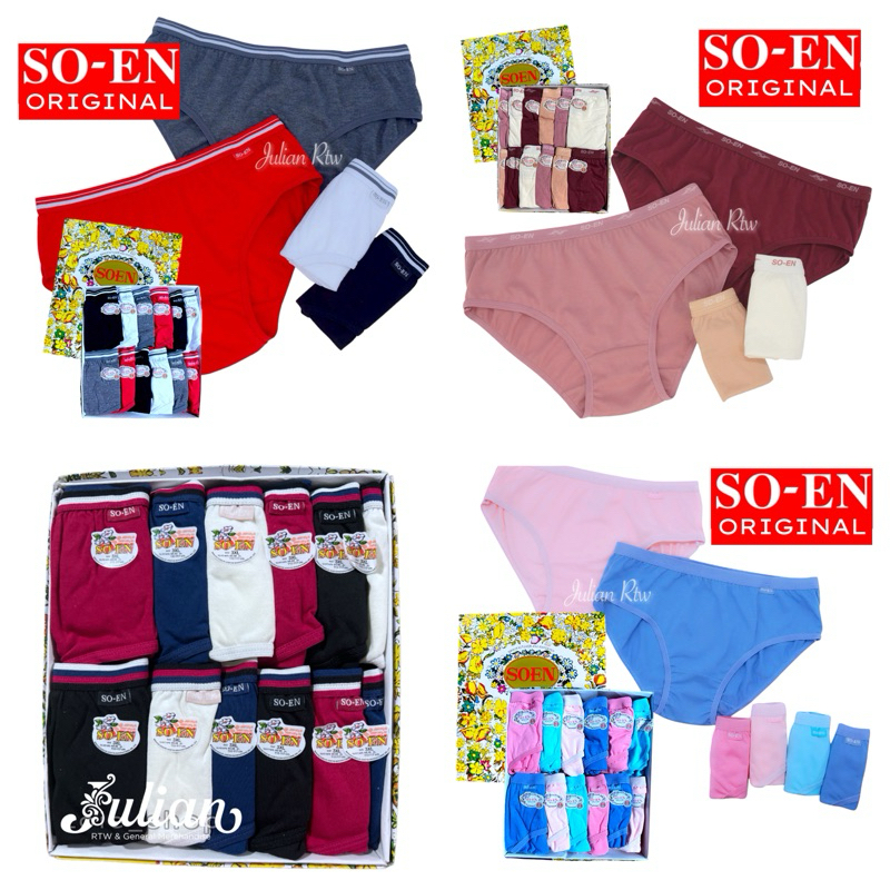6-12PIECE Original SOEN BBC Plain Adult Underwear Ladies Panty SO EN ...