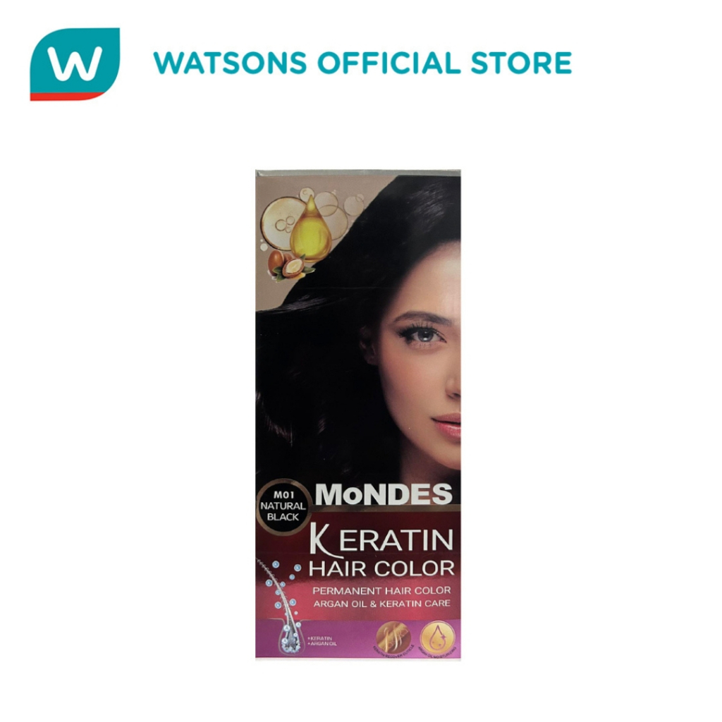 MONDES Keratin Color M01 Natural Black 100ml | Shopee Philippines