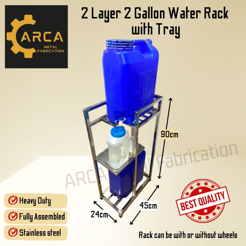 Stainless Water Gallon Rack with Pitcher tray Heavy duty | Shopee ...