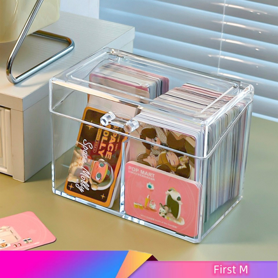 Game Cards Storage Box Photo Cards Organizer Box Transparent Acrylic ...