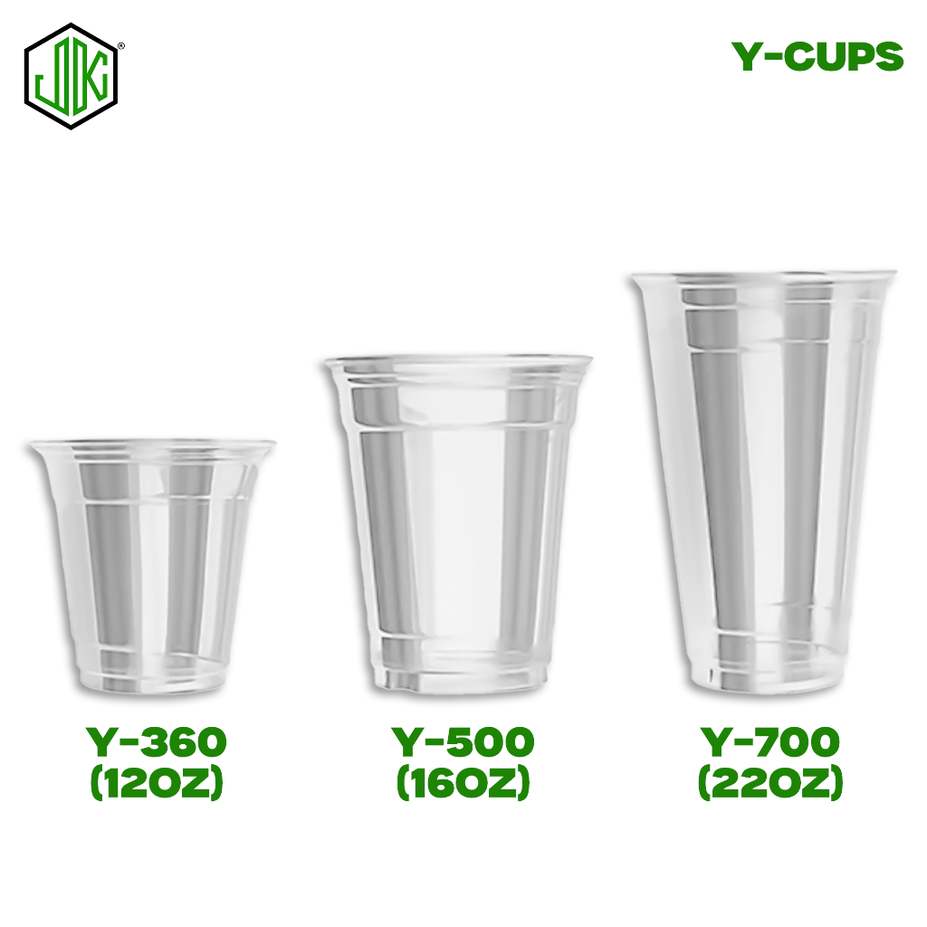JKM 100/50pcs Y-Cups Disposable PP Plastic Clear 95mm Milktea Iced ...