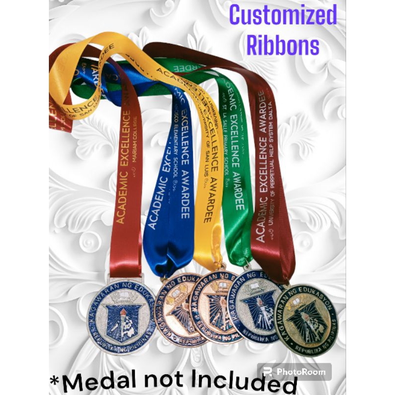 RIBBON Customized for MEDAL Graduation Recognition Sports Events ID ...