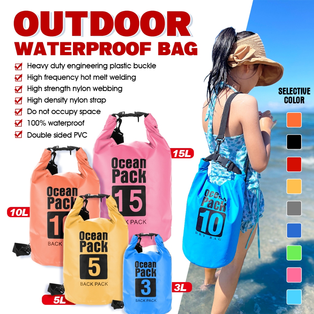 Outdoor Waterproof Bag 4 Size Ocean Pack Dry Bag Sling Shoulder ...