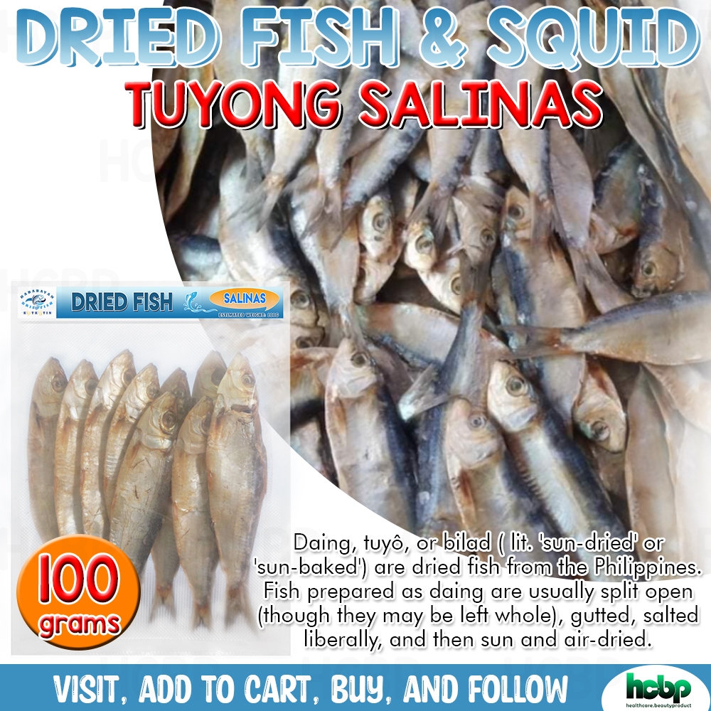Dried Fish SALINAS Tuyo Salinas Isda ( 100g/200g ) Sun Dried Fish ...