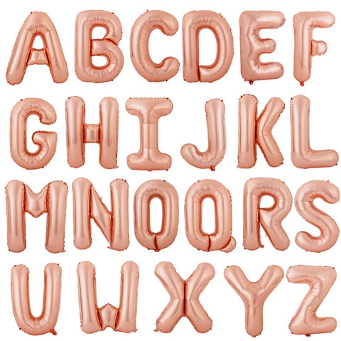 16Inch Foil Letter Balloons A-Z Rose Gold Balloon Birthday Party ...