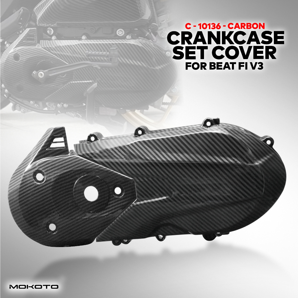 BEAT FI V3 CVT CRANK CASE SET COVER CARBON C-10136 FOR HONDA BEAT FI V3 ...