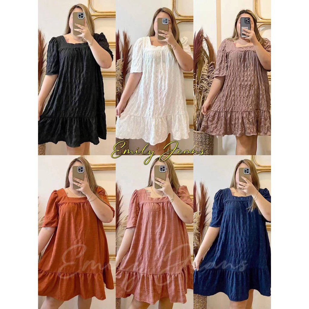 EMILY Bubble Lattice Plus Size Dress ( Fit to XL - XXL ) New Trend ...