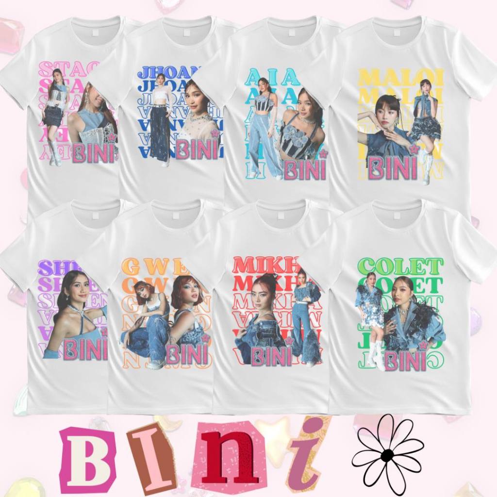 BINI SHIRT / BINI P-POP GROUP / FAN MADE BINI SHIRT / AIAH,COLET,GWEN ...