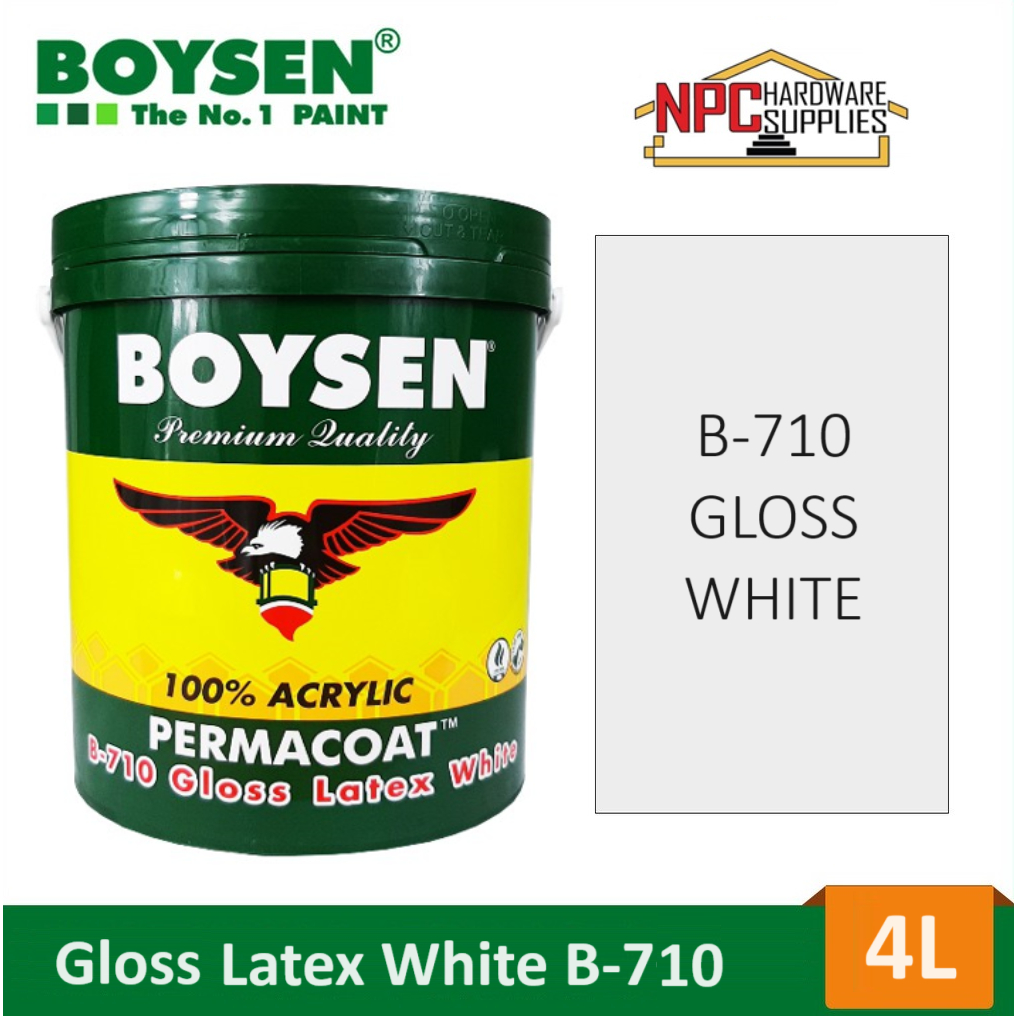BOYSEN #710 Permacoat Gloss Latex White 4 Liter 4L L 1 Gal B-710 B 710 ...