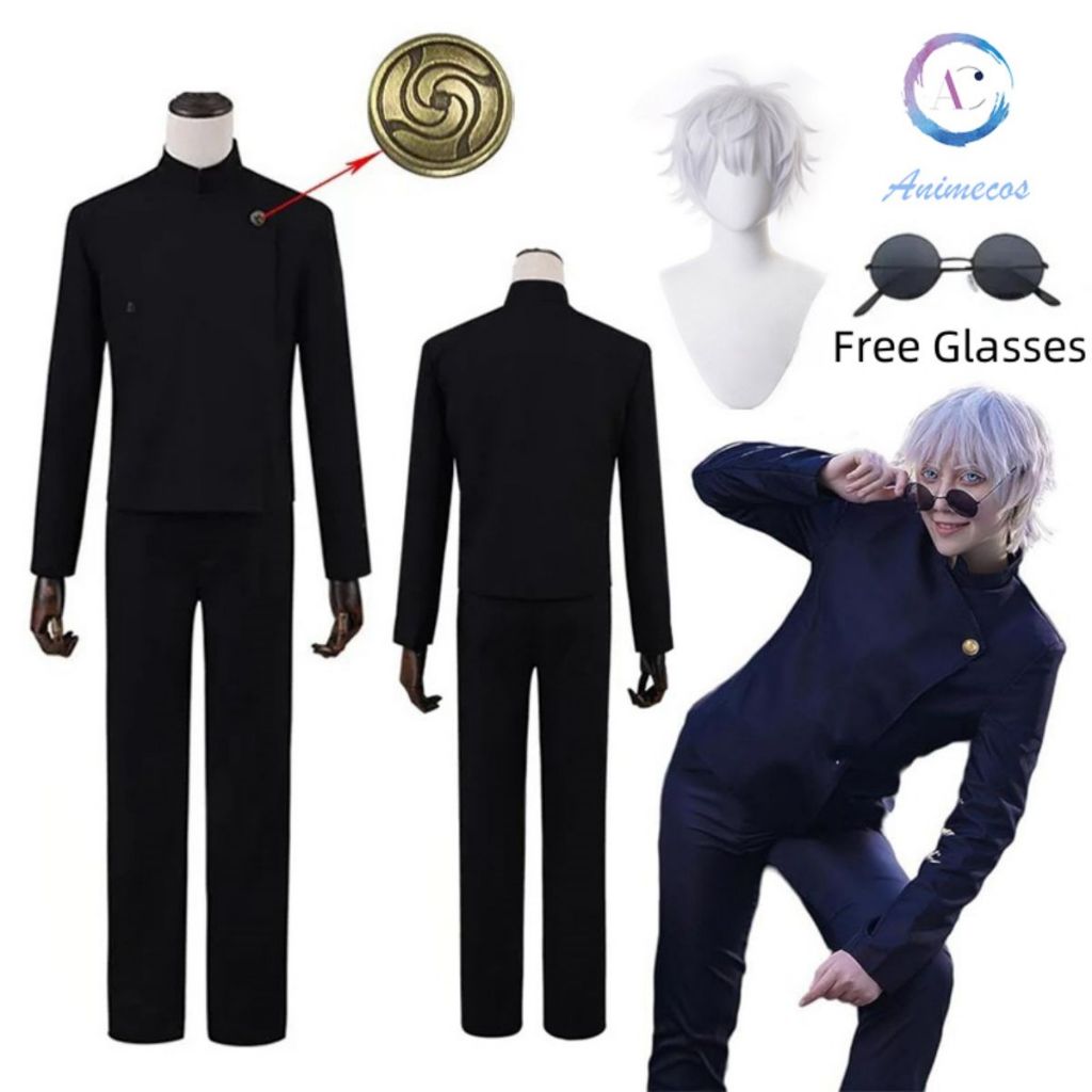 Anime Jujutsu Kaisen Satoru Gojo Cosplay Costume High School Uniform ...