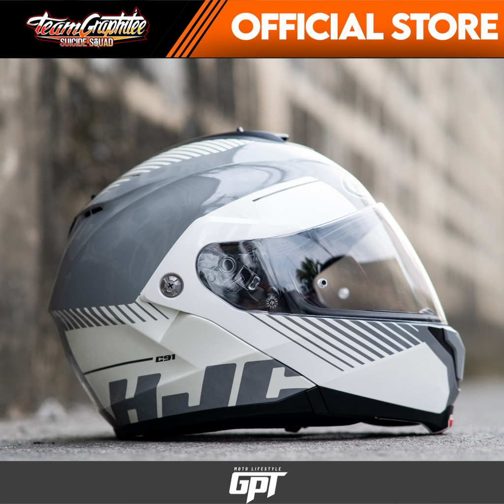 HJC HELMET C91 PROD (MODULAR DUAL VISOR) | Shopee Philippines