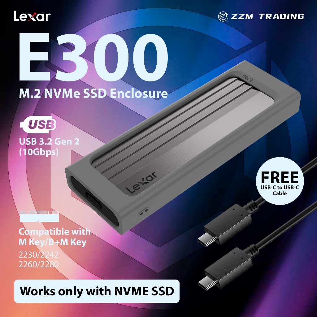 Lexar E300/E350/E6 M.2 NVMe/SATA SSD Enclosure - High Speed - Portable ...