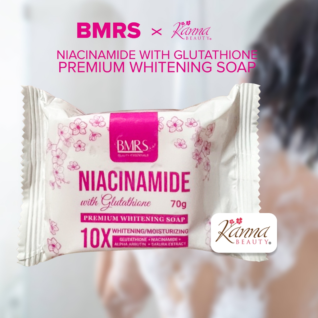 Bmrs Niacinamide With Glutathione Premium Whitening Soap 70g Shopee