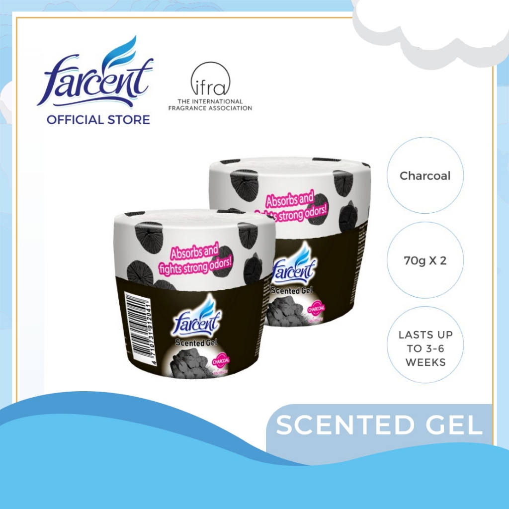 Farcent Air Freshener Scented Gel - Charcoal Set of 2 (70g each ...