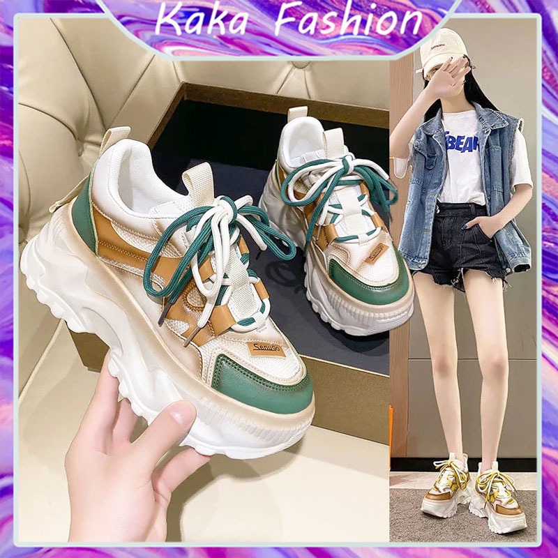 KaKa Korean chunky sneakers high cut rubber shoes for women | Shopee ...