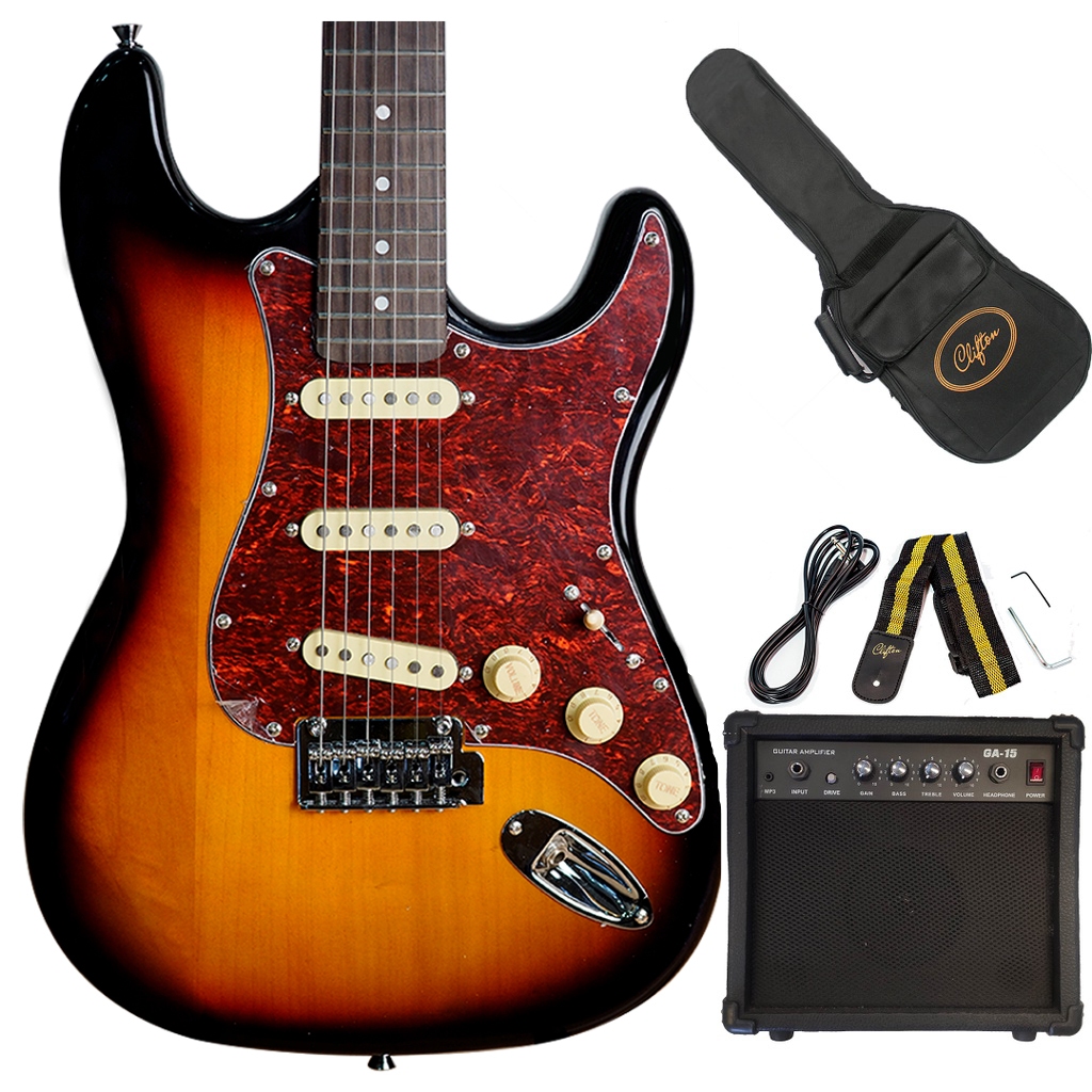 Clifton Pioneer Stratocaster Electric Guitar Package | Shopee Philippines