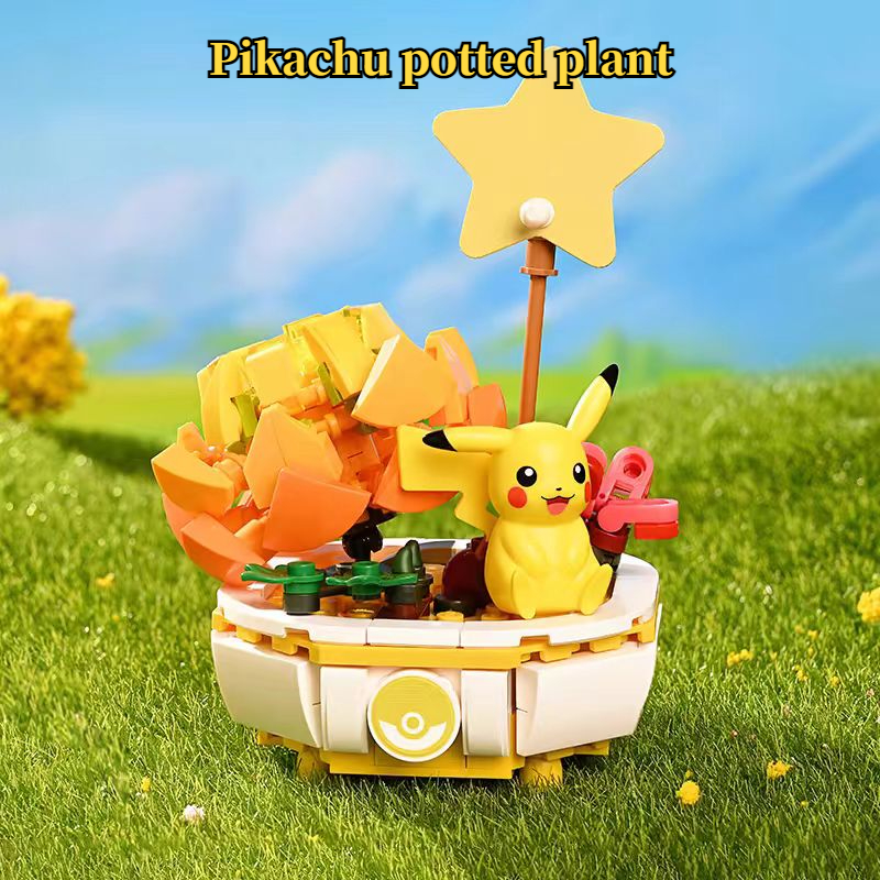 Keeppley Pokemon Building Blocks Potted Plant(Pikachu/Charmander ...