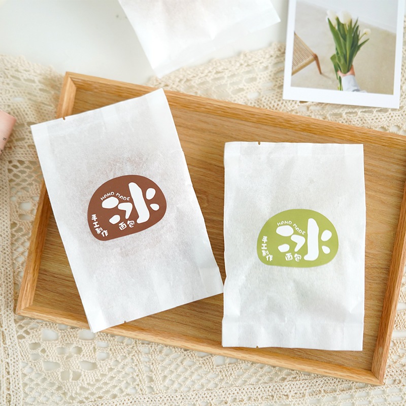 50pcs Cotton Paper Bag for Ice Cream Bread Mochi Packaging Ice Mochi ...