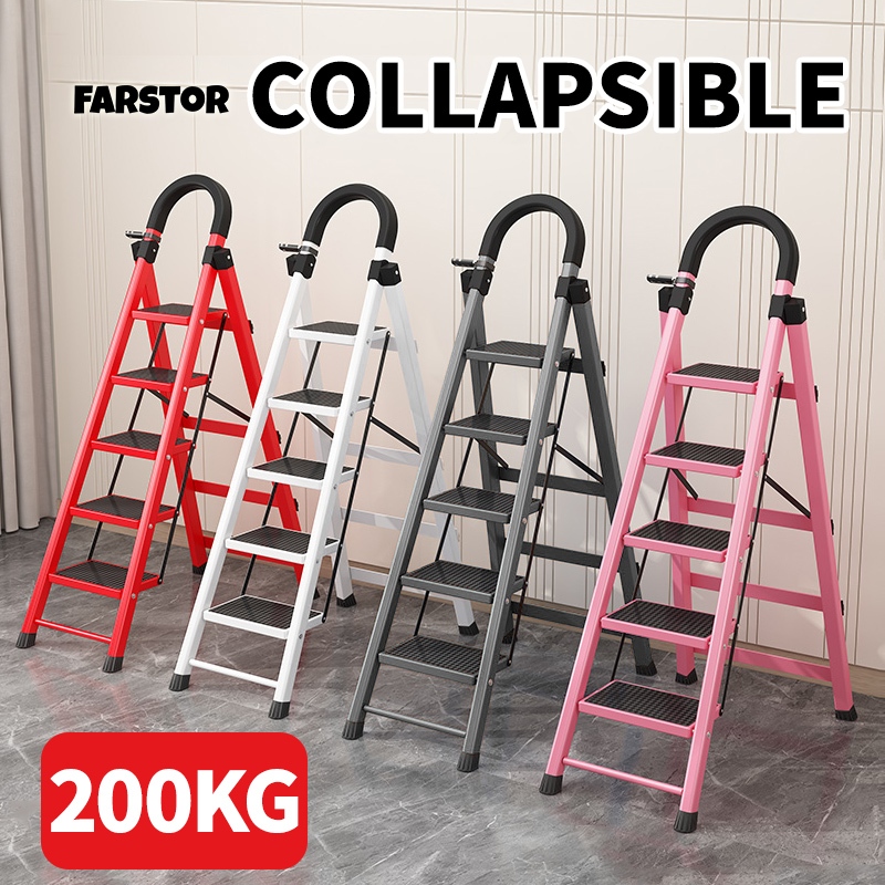 3/4/5/6 Layers Foldable Aluminum Ladder Heavy Duty Household Ladder ...