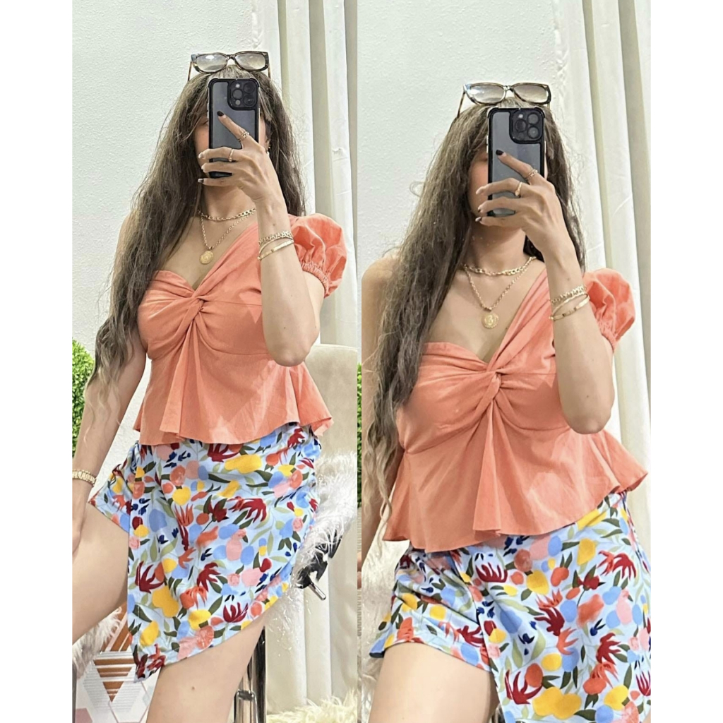 SHOPSVILLAGE Rose Skort Terno Manufacturer/Supplier | Shopee Philippines
