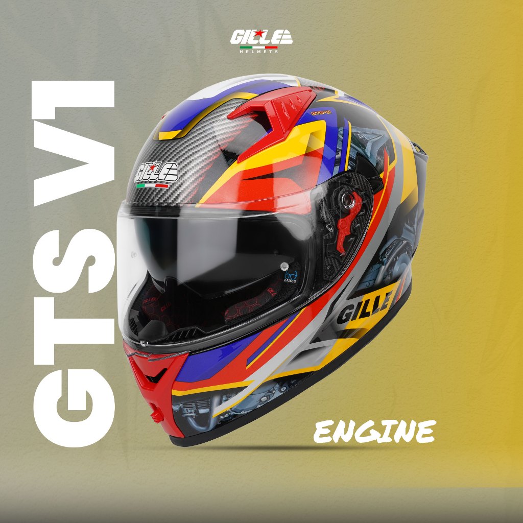 Gille Helmet 135 GTS V1 ENGINE Motorcycle Helmet Full Face Dual Visor ...