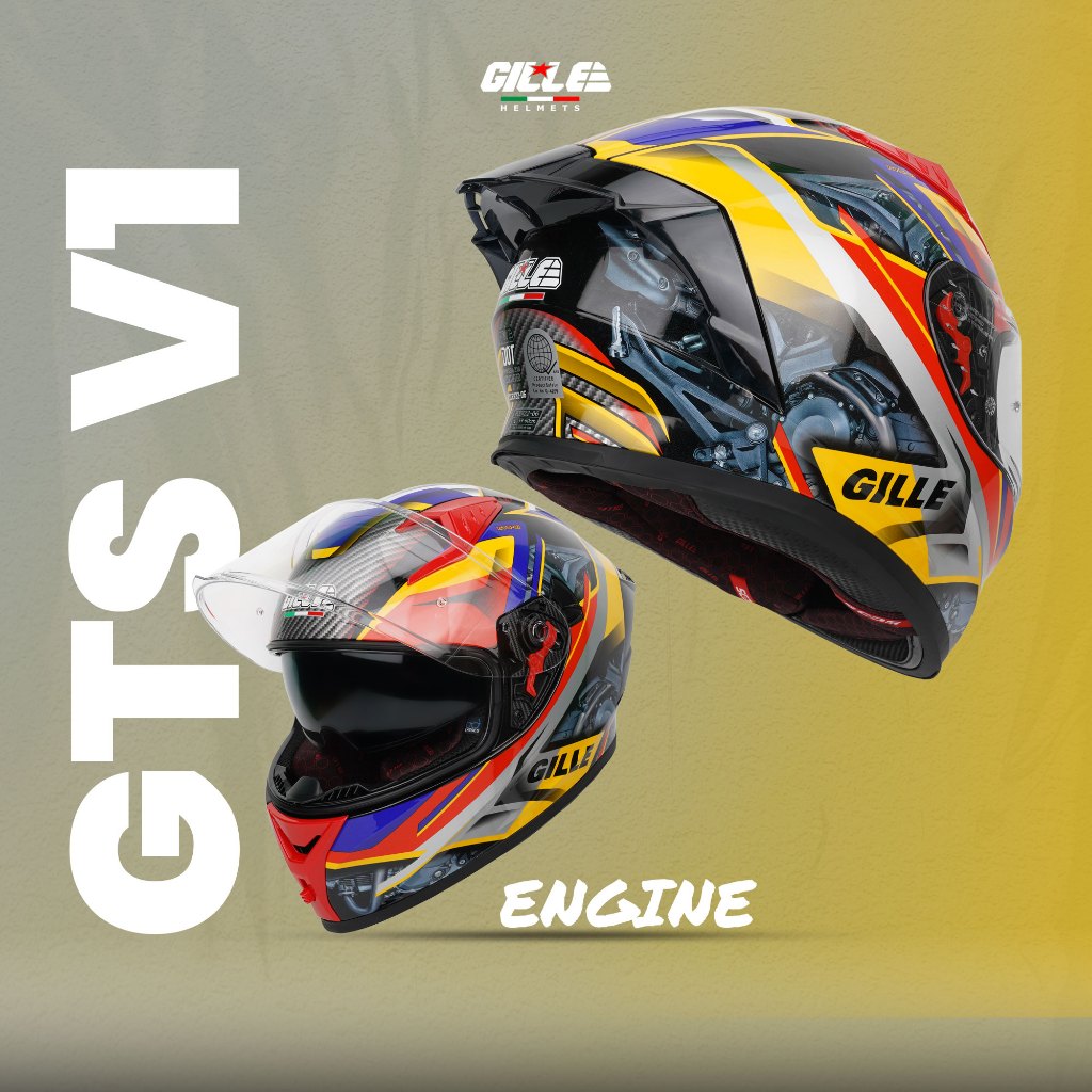 Gille Helmet 135 GTS V1 ENGINE Motorcycle Helmet Full Face Dual Visor ...