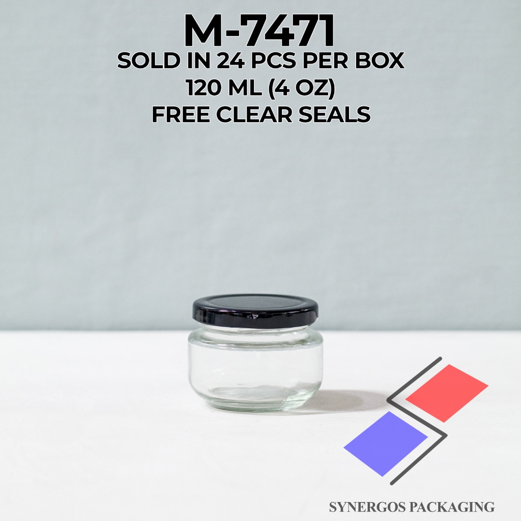 24pcs M-7471 4oz/120 mL Glass Jars with FREE seals - Pimento Bottle Jar ...