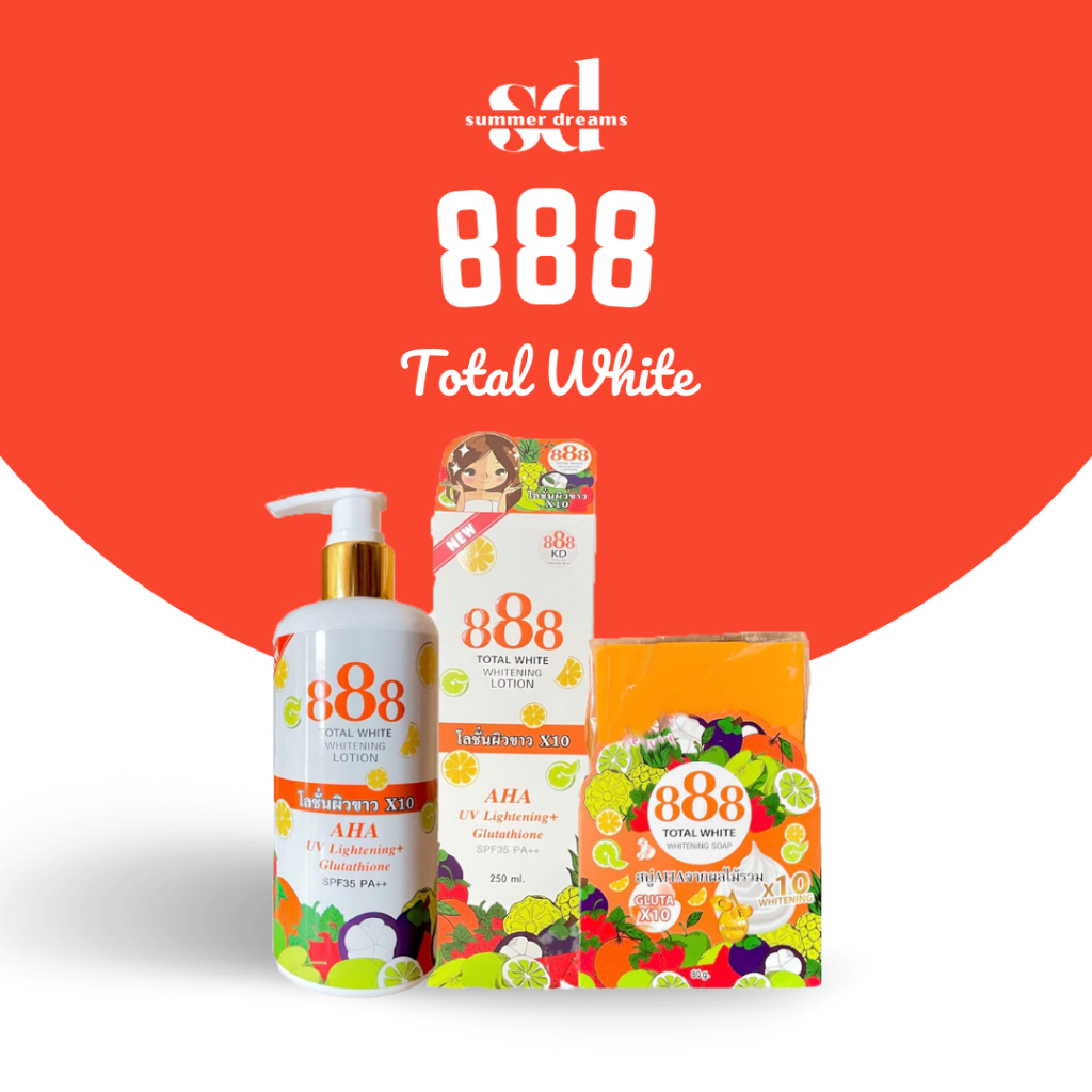 888 TOTAL WHITE Whitening Lotion Glutathione With SPF 35 PA++ 250ML ...