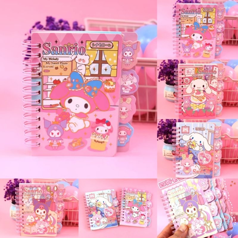 Sanrio character spiral mini notepad with design #1015-21 | Shopee ...
