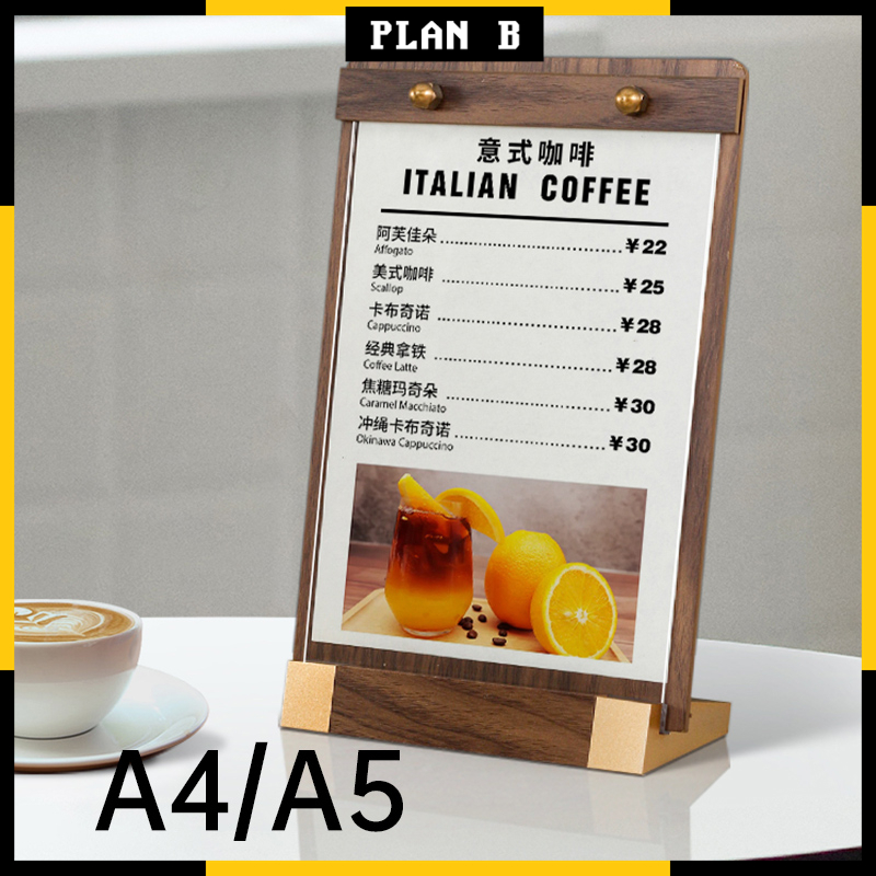A4 Restaurant Desktop Display Billboard wooden Milk Tea Coffee Shop ...