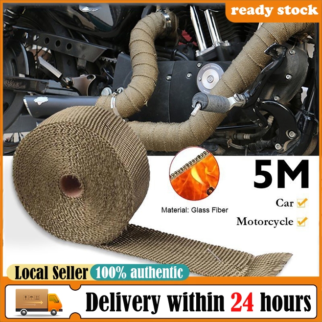 Motorcycle Exhaust Heat Tape Wrap Pipe Wrap Shields Manifold Heade With ...