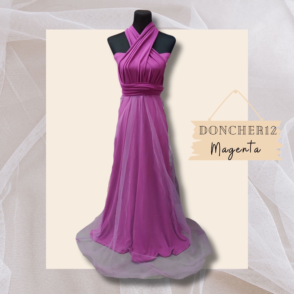 D12 TRADING INFINITY DRESS MAROON WITH TULLE/MESH OVERLAY FOR KIDS ...