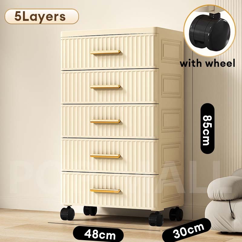 PoP Drawer Storage Cabinet With Wheel Multifunctional Moveable Plastic ...