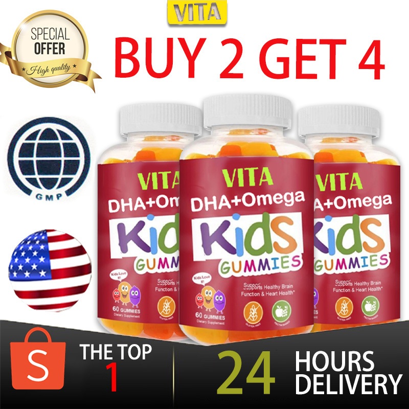OMEGA + DHA for centrum Kids Gummies and Zinc for Brain Development Boosts Immune | Shopee ...