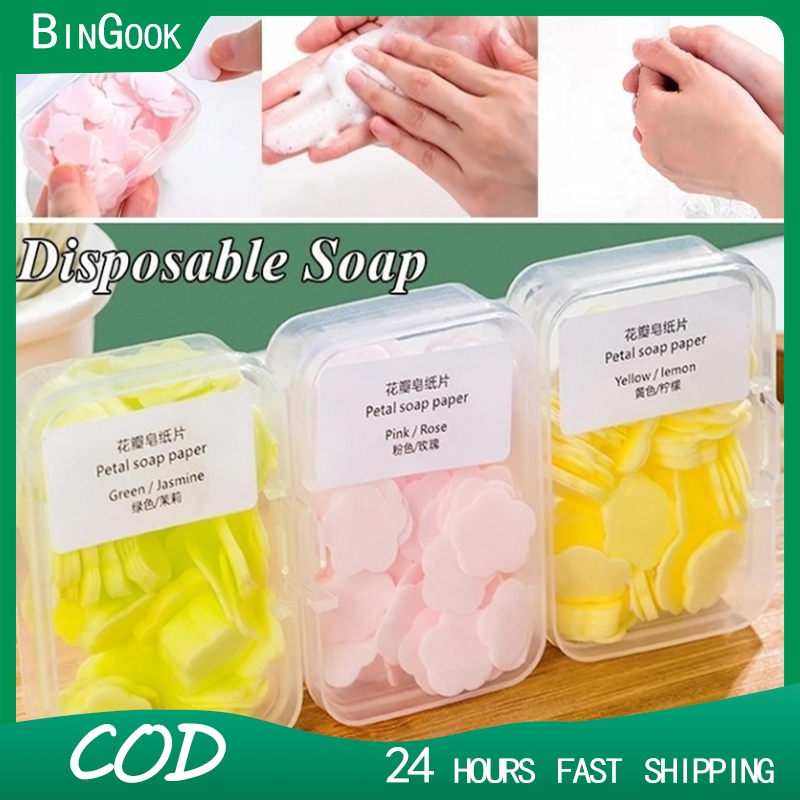4 flavors Portable Soap Paper Travel Disposable Hand & Body Scented ...