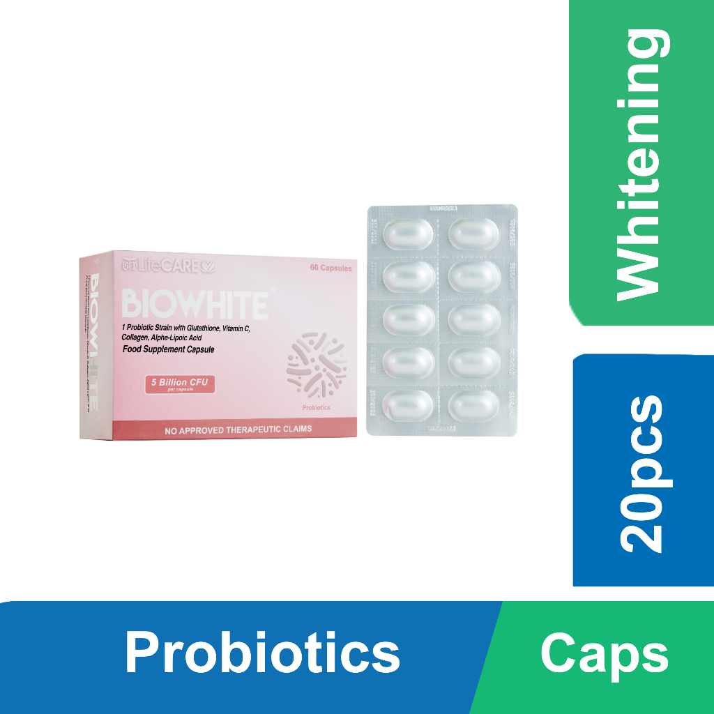 Biowhite Probiotics for Acne and Whitening l 20 Capsules | Shopee ...