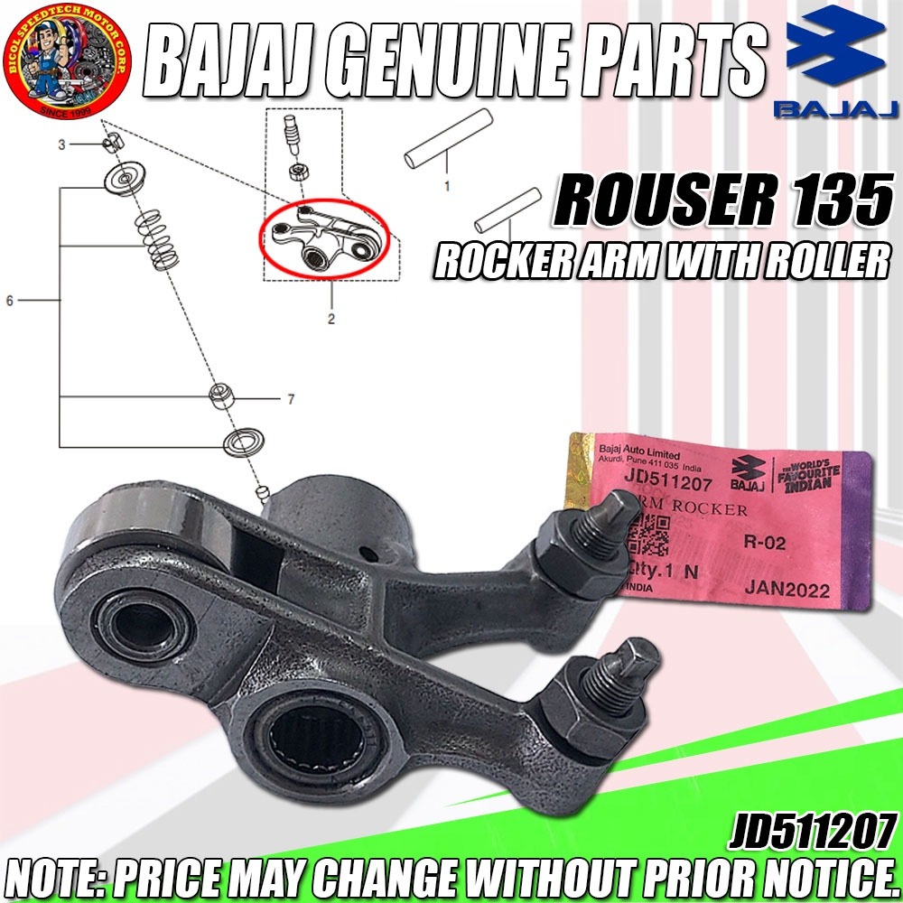 ROUSER 135 ROCKER ARM WITH ROLLER (KMC) (Genuine: JD511207) | Shopee ...