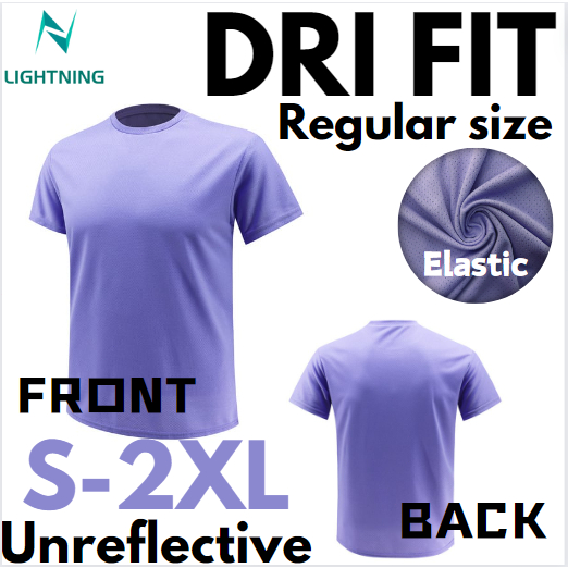 LIGHTNING# M-XL Drifit Running Unisex Plain T shirts for Men High ...