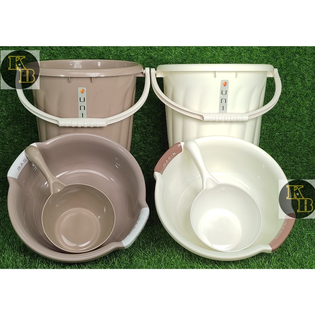 3in1 Aesthetic Bucket, Dipper, and Basin Set Trio UNIGLOBAL MOCHA SET ...